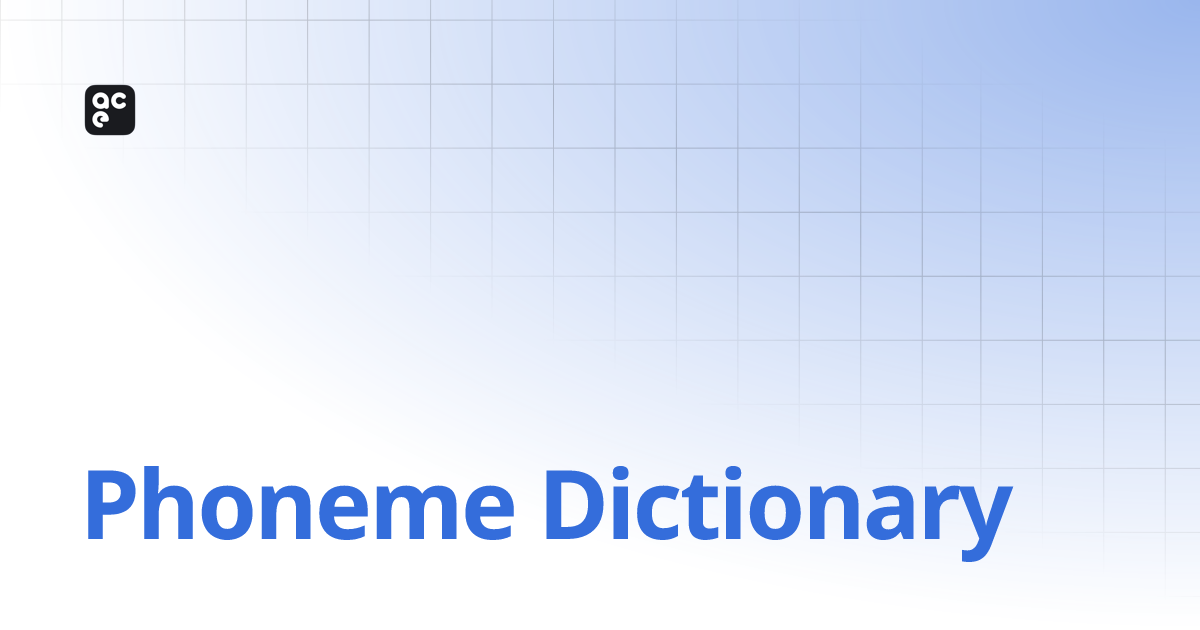 Phoneme Dictionary | ACE Studio Docs