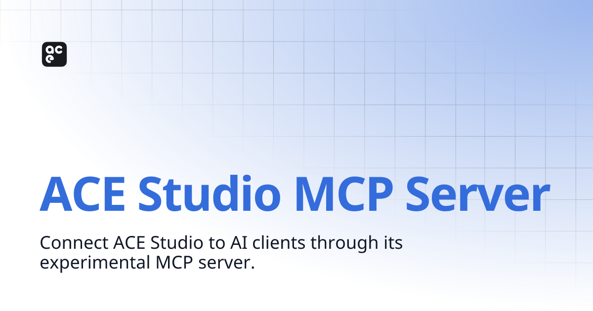 ACE Studio MCP Server | ACE Studio Docs