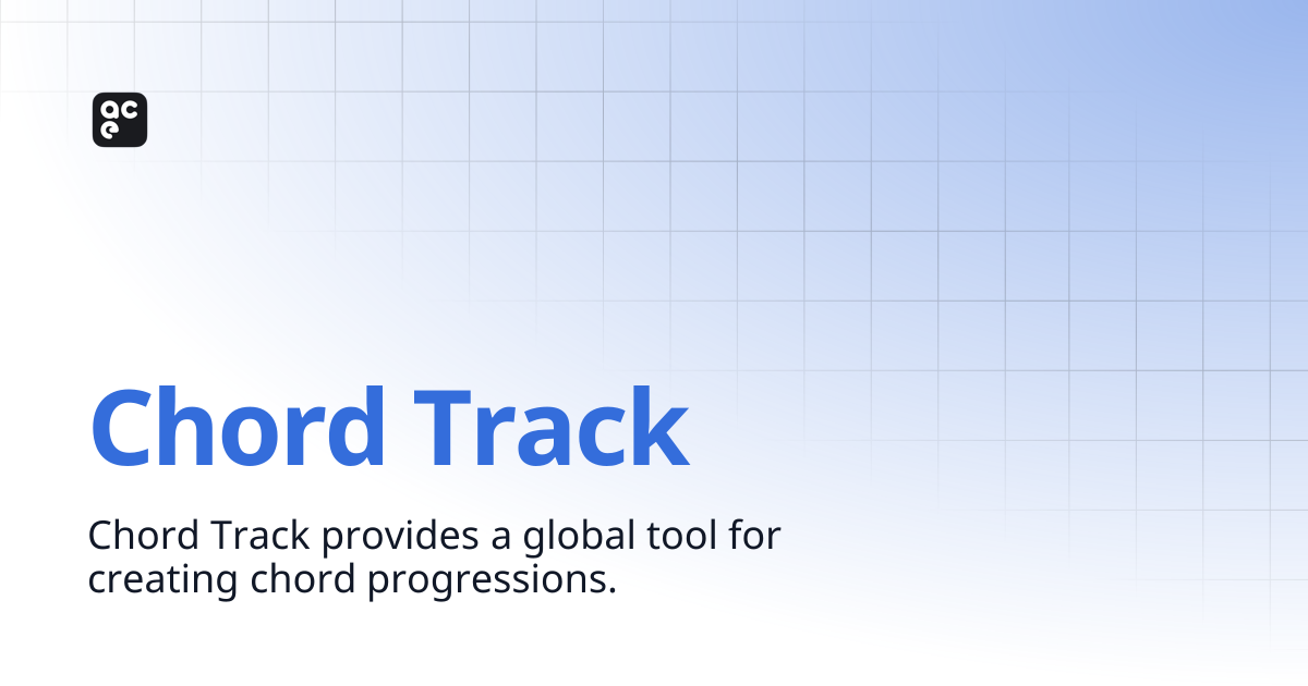 Chord Track | ACE Studio Docs