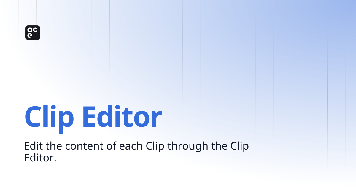 Clip Editor | ACE Studio Docs